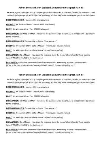 Of Mice and Men - To a Mouse (R. Burns) | Teaching Resources