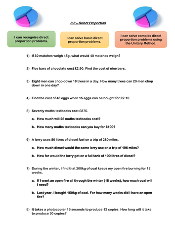 GCSE Higher Revision - 3.3 Direct Proportion | Teaching Resources GCSE Higher Revision - 3.3 Direct Proportion | Teaching Resources