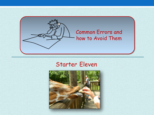 Avoiding Common Errors - Starter Activities | Teaching Resources
