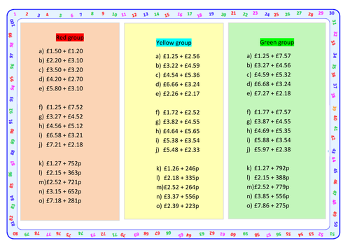 Adding money questions Year 4 by zjones1 - Teaching Resources - Tes
