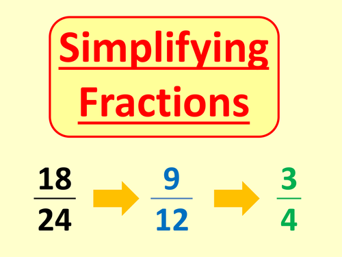 Elementary Teaching Simplifying Fractions Elementary Teaching Simplifying Fractions