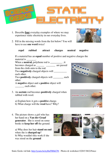 PHYSICS - THE SCIENCE OF STATIC ELECTRICITY! | Teaching Resources