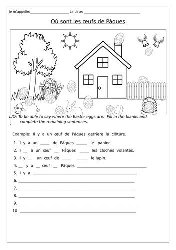 FRENCH - EASTER - Où sont les œufs de Pâques? - Worksheets & Game ...