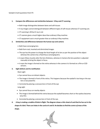 examples of 6 markers from AQA unit 3 | Teaching Resources