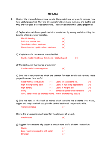 Chemistry: Metals | Teaching Resources