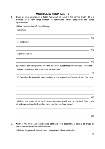 Chemistry: Crude Oil | Teaching Resources