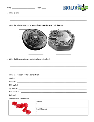 Cell Review or Exam | Teaching Resources