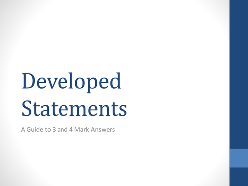 GCSE PE Developed Statements | Teaching Resources