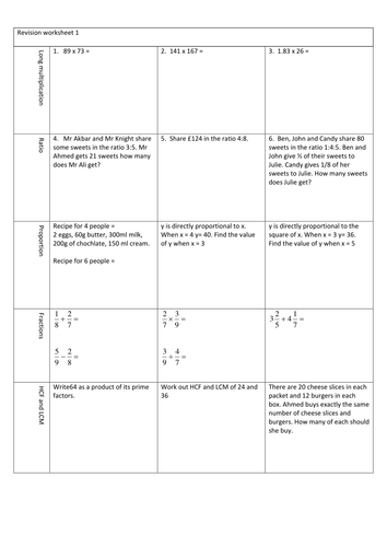 GCSE Maths revision worksheet | Teaching Resources GCSE Maths revision worksheet | Teaching Resources