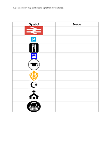 KS1 Map Symbols - Simple Matching Flashcards by u9e69 - Teaching ...