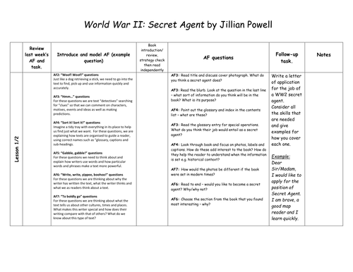 Guided Reading planning - Collins Big Cat Progress - "WW2 Secret Agent ...