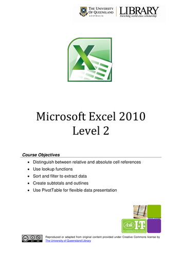 Excel 2010 Level 2 | Teaching Resources