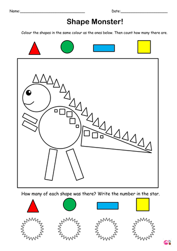 Monster: shapes and counting! | Teaching Resources