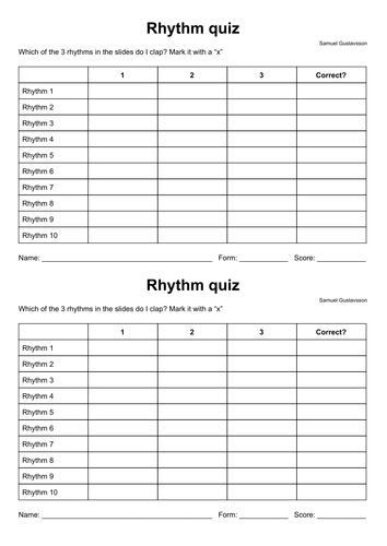 KS3 Basic Music Exam - Rhythm and Pitch by lulu_c - UK Teaching ...