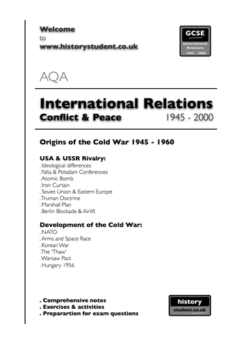 Pre 2016: AQA GCSE History: Origins of the Cold War 1945 -60 | Teaching ...