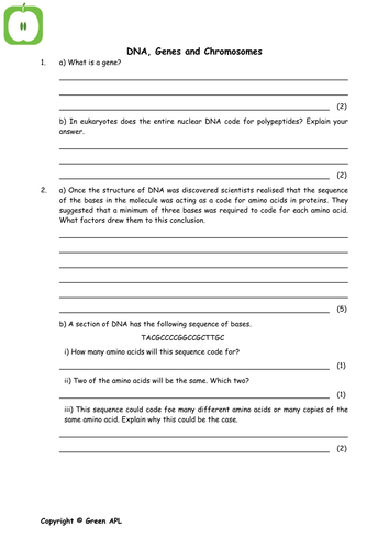 Biology: DNA genes and chomosomes | Teaching Resources