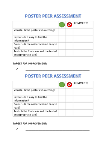 Poster peer assessment | Teaching Resources Poster peer assessment | Teaching Resources