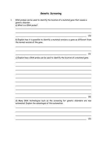 Biology: Genetic screening | Teaching Resources