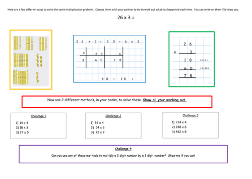 Comparing methods of multiplication | Teaching Resources