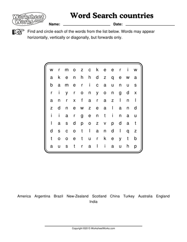 EUROPEAN COUNTRIES WORD-SEARCH by PUBLICSECONDARY - Teaching Resources ...