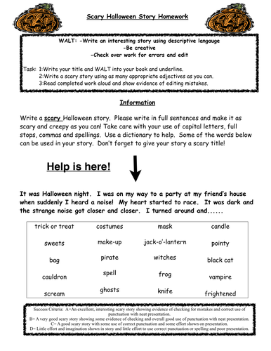 Halloween Creative Writing Worksheet | Teaching Resources