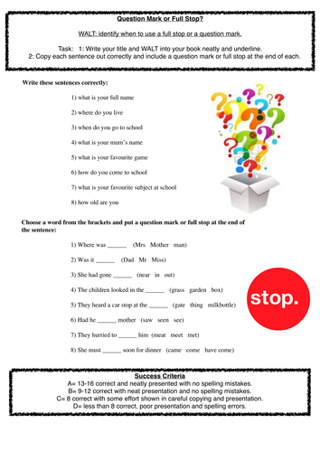 Full Stops/Speech Marks by - UK Teaching Resources - TES