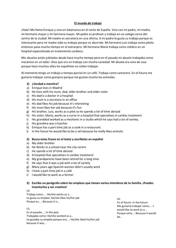 El mundo de trabajo / World of Work | Teaching Resources