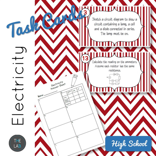 Electricity Revision Task Cards | Teaching Resources