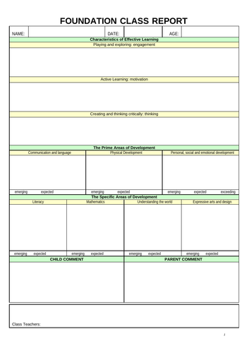 EYFS End of Year report template by helenmchapman - Teaching Resources ...