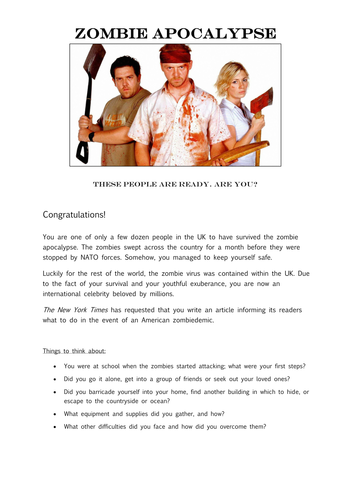 Writing to inform: how to survive the zombie apocalypse | Teaching ...
