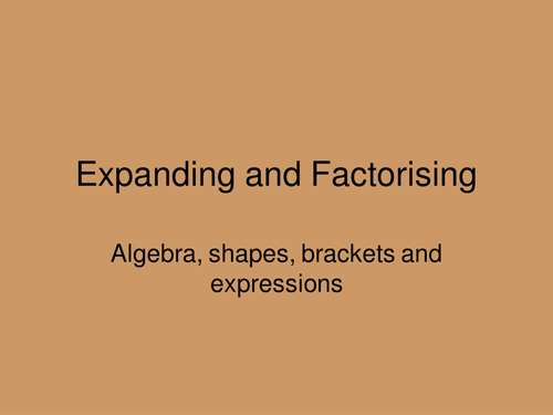 Maths KS3 & KS4 Algebra Expanding & factorising simple brackets through ...