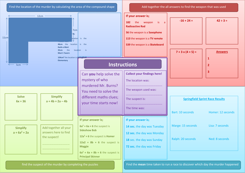 Murder Mystery Challenge - KS3 by whieldon - Teaching Resources - TES