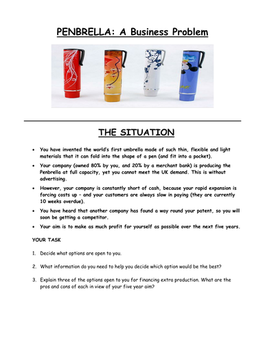 Penbrella Business Problem - The world's first pocket sized umbrella ...