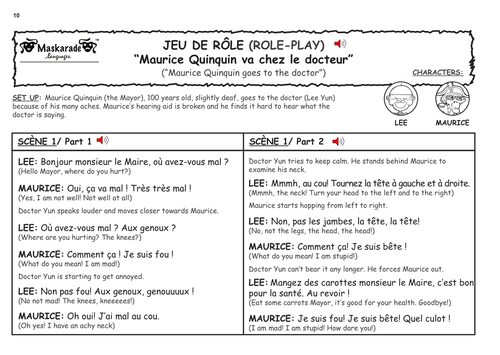 FRENCH ROLE-PLAY: Maurice Quinquin va chez le docteur/ Maurice Quinquin ...