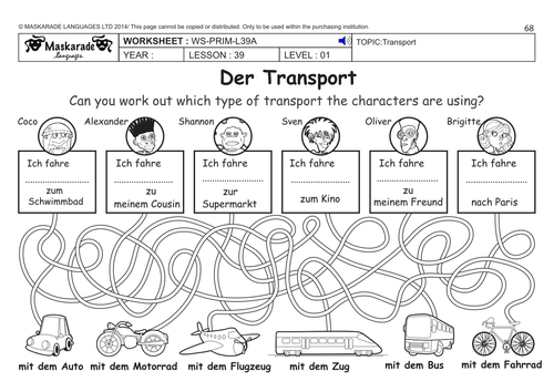 GERMAN KS2 Level 1: Transport | Teaching Resources