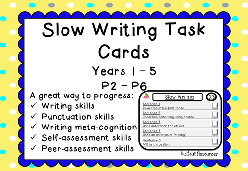 Slow Writing Task Cards by jmcmeekin - Teaching Resources - Tes