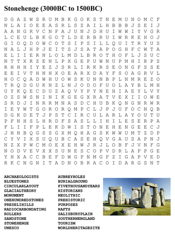 Stonehenge Word Search | Teaching Resources