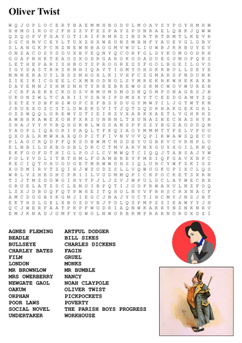 Oliver Twist Word Search | Teaching Resources
