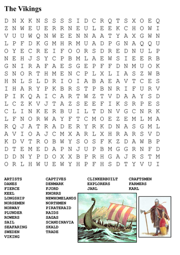 The Vikings Word Search | Teaching Resources