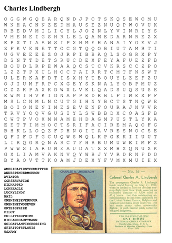 Charles Lindbergh Word Search | Teaching Resources