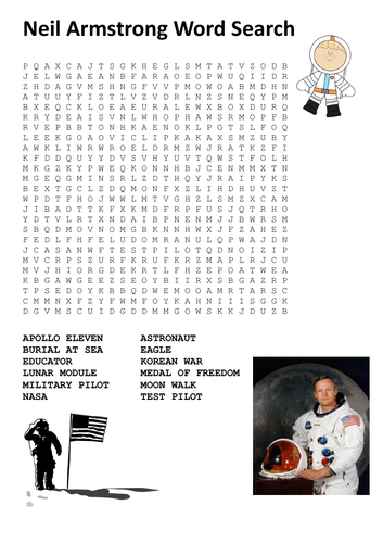 Neil Armstrong Word Search | Teaching Resources
