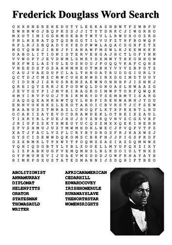 Frederick Douglas Word Search | Teaching Resources