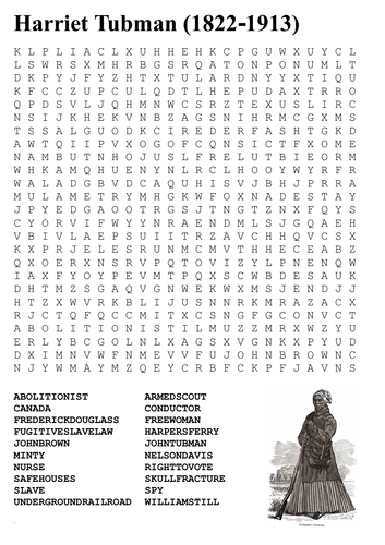 Harriet Tubman Word Search | Teaching Resources