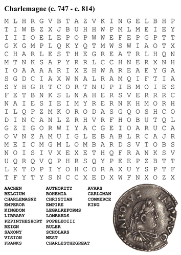 Charlemagne Word Search | Teaching Resources