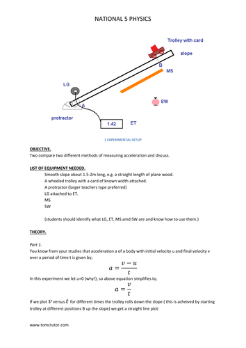 National 5 Physics Investigation Acceleration | Teaching Resources