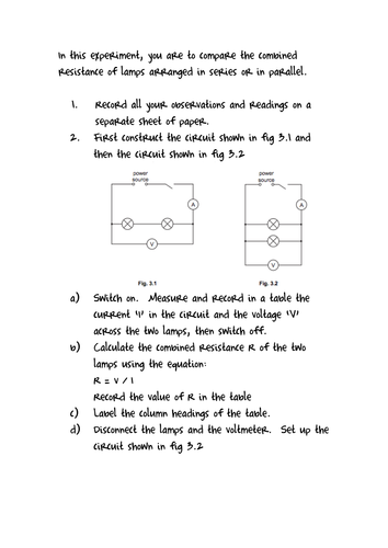 Series and Parallel Circuits - Practical by richwrigley | Teaching Resources
