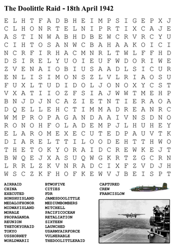 The Doolittle Raid Word Search | Teaching Resources
