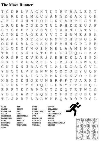 The Maze Runner Word Search by sfy773 | Teaching Resources