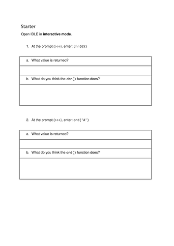 AQA GCSE Computer Science Controlled Assessment (Text Encryption): Key ...