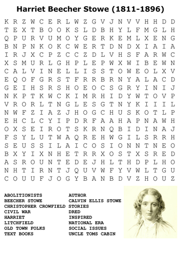Harriet Beecher Stowe Word Search | Teaching Resources